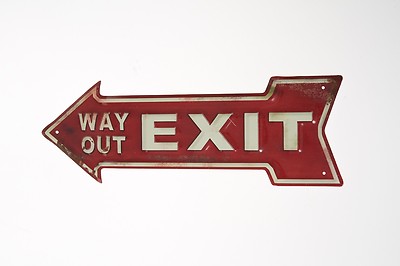 Exit Sign Plate Vintage Metal Plaque Retro Display Wall Door Hang Tin ...