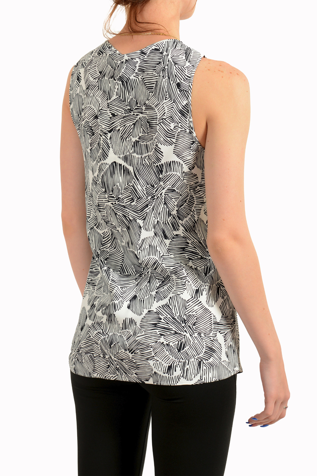 Hugo Boss Women's "Inolea" Geometric Print Tank Top Sleeveless Blouse ...