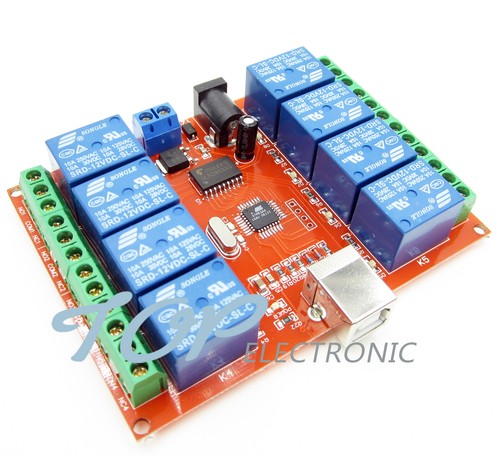 12V USB Relay 8 Channel Programmable Computer Control For Smart Home ...