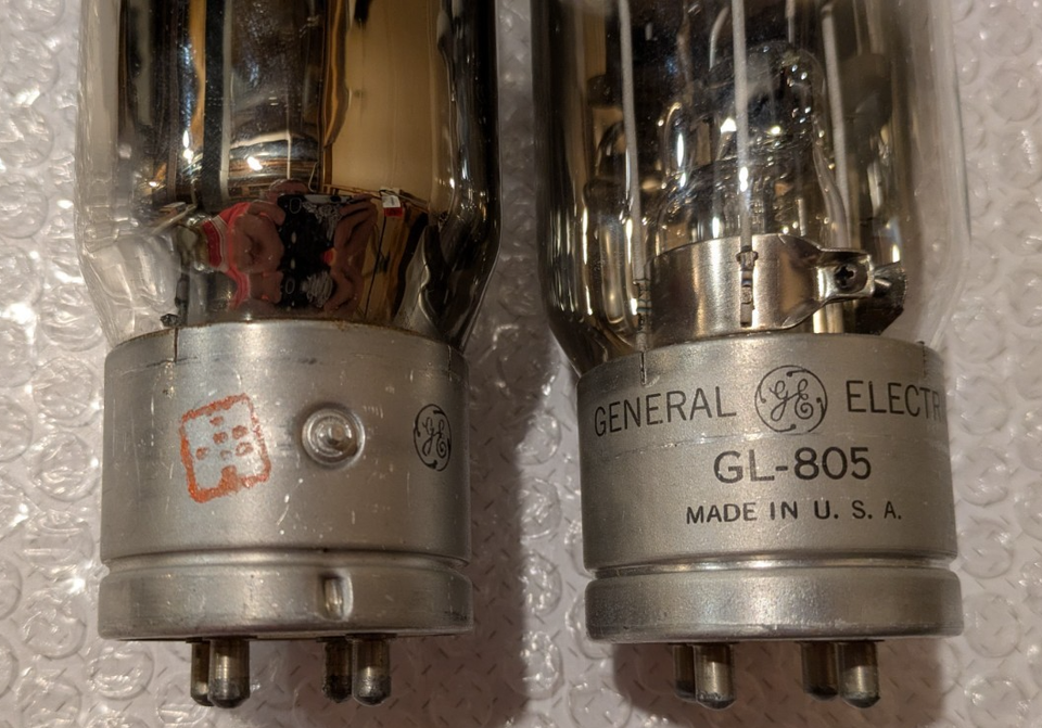 VT-143 / 805 GE JAN-CG-805 Matched Pair MILSPEC Industrial Tubes Black ...