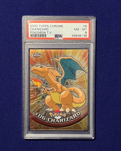 2000 TOPPS CHROME POKEMON T.V. CHARIZARD PSA 8 NM-MT! Beauty FREE ...