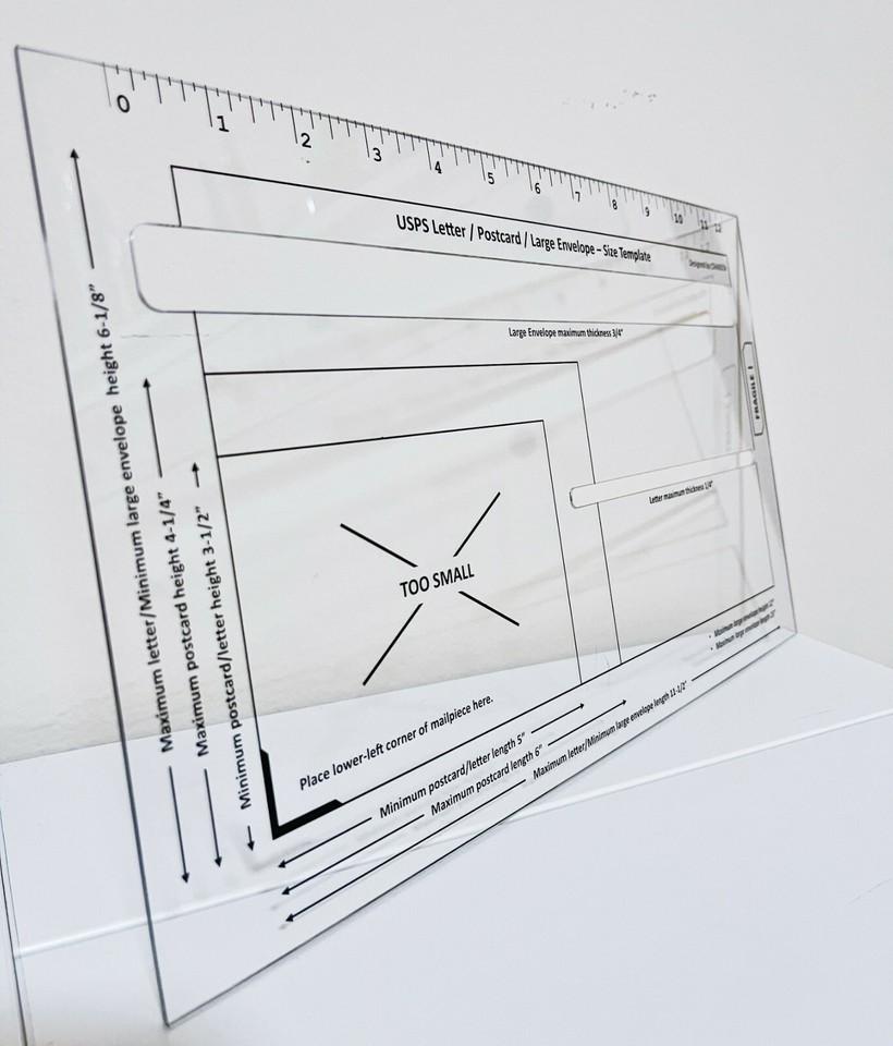 Acrylic USPS First Class Template Measuring Postal Slot Gauge, Card ...