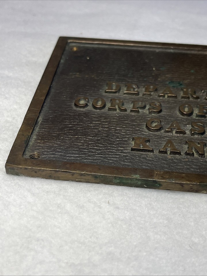 Kaw Tugboat Brass Plate 10” USACE Army Boatyard Casconade Missouri RARE ...