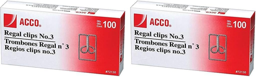 #3 Regal Owl Clips, Steel Wire, 1 Inch Length, Silver, 100 Clips per ...