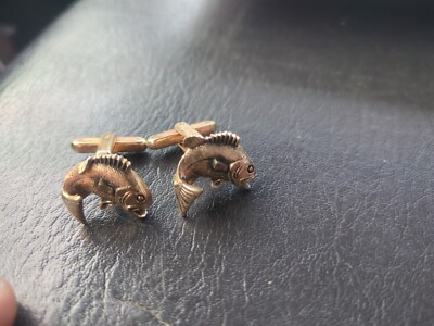 Cufflinks Hickok Bass Fish Cufflinks Cuff Links USED | eBay