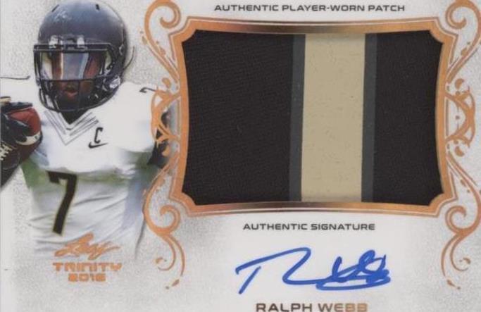 2018 Leaf Trinity - Patch Autographs Ralph Webb #PA-RW1 (AU, MEM, RC ...