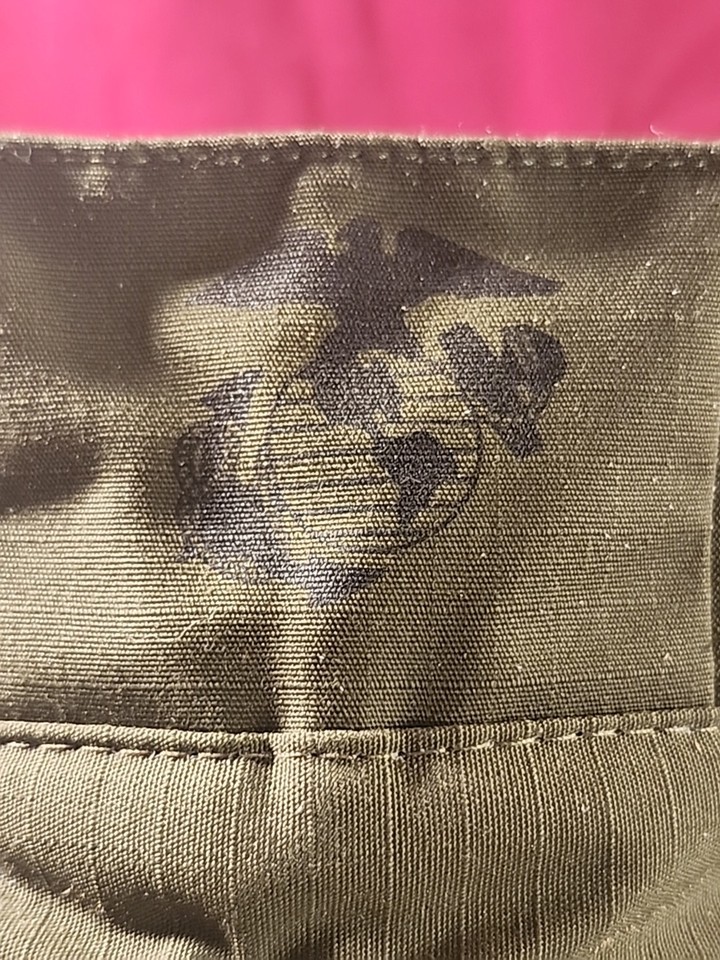 USMC OD Green 8-Point Cover - Marine Corps 1960's Sateen Utility Cap ...