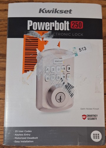 Kwikset Powerbolt 250 Keypad Deadbolt Electronic Satin Nickel 992500 ...