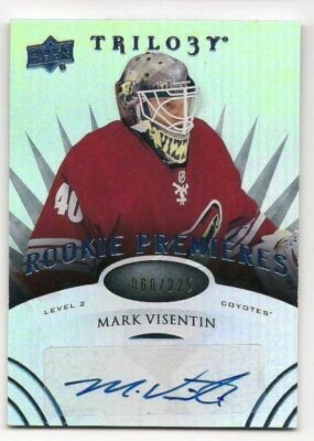 Mark Visentin 14-15 UD TriLogy Rookie Premieres Level 2 Autograph ...