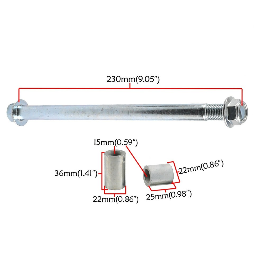 Rear Wheel Rim Axle for 125cc 140cc 150cc 200cc Dirt Pit Bike 15mm ...