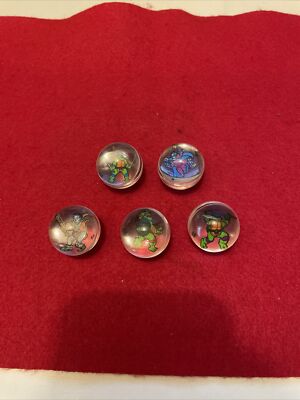 Vintage Teenage Mutant Ninja Turtles Set 5 Marbles TMNT Rad Roller 1990 ...