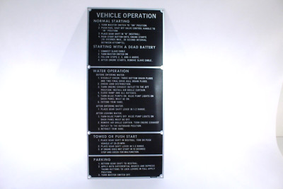 M113 ARMOURED PERSONAL CARRIER DATA PLATE VEHICLE OPERATION 16,5x37cm 6 ...