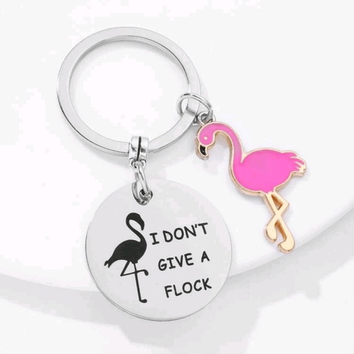 "I Don't Give a Flock" Flamingo Keychain | eBay