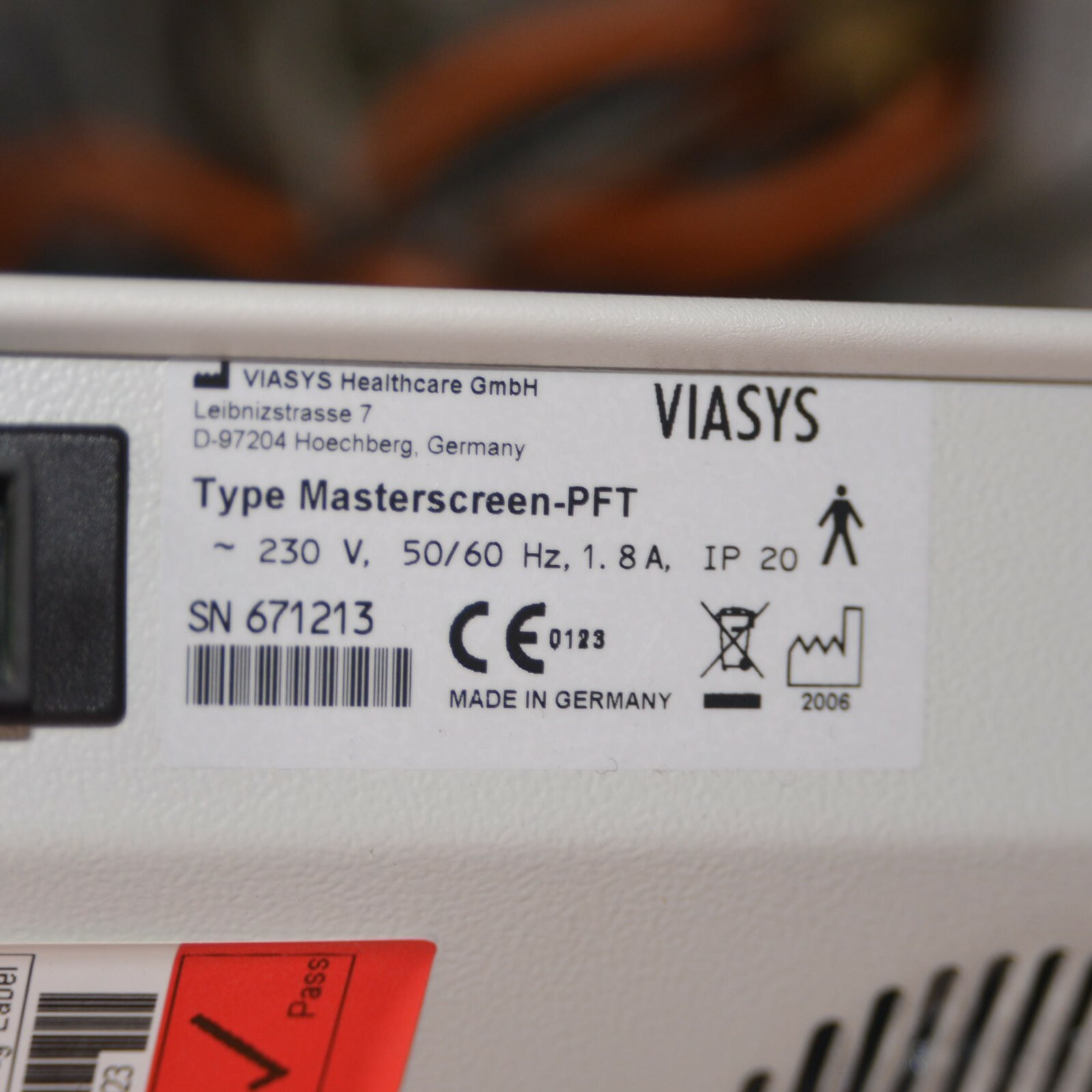 Viasys Masterscreen MS PTF Jaeger lung function test system analyzer ...