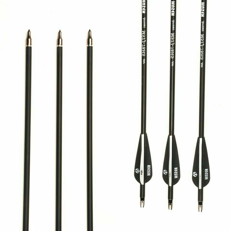 12PCS 28" Carbon Arrows Archery 7.8mm SP500 For Compound & Recurve Bows ...
