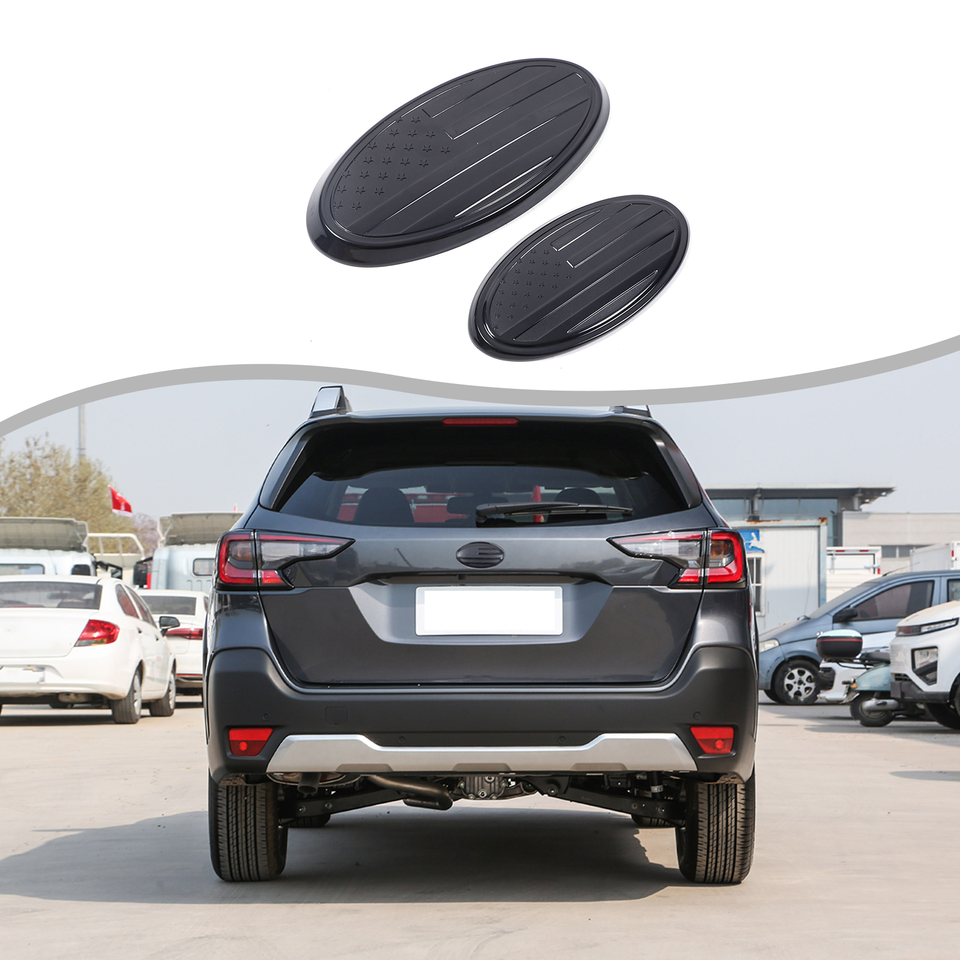 Front + Rear Tailgate Emblem US Flag Emblem Badge For SUbaru outback ...
