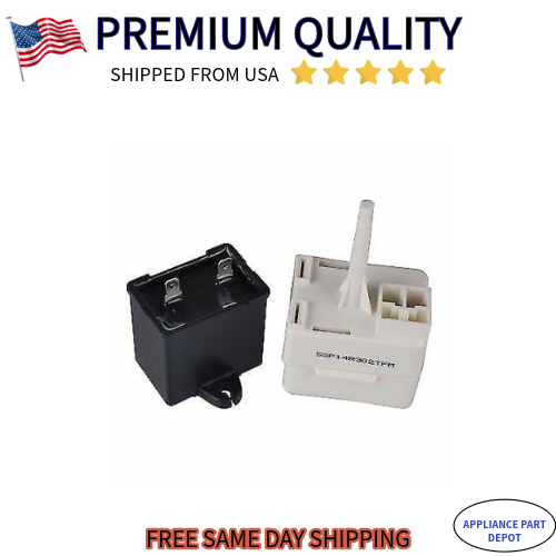 W10613606 Refrigerator Compressor Start Relay & Capacitor For Whirlpool ...