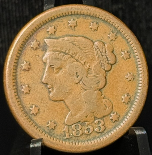 1853 - Braided Hair - Large One Cent 1C Coin - (2) | eBay