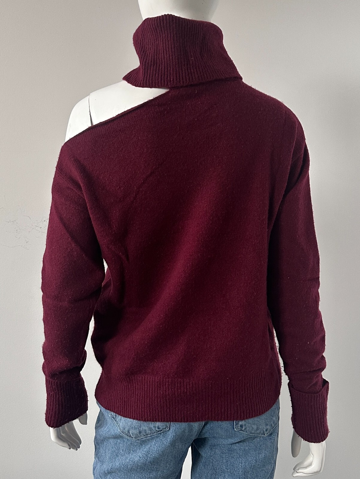 Paige Raundi Cutout Turtleneck Sweater Fig Red Size Small Wool | eBay