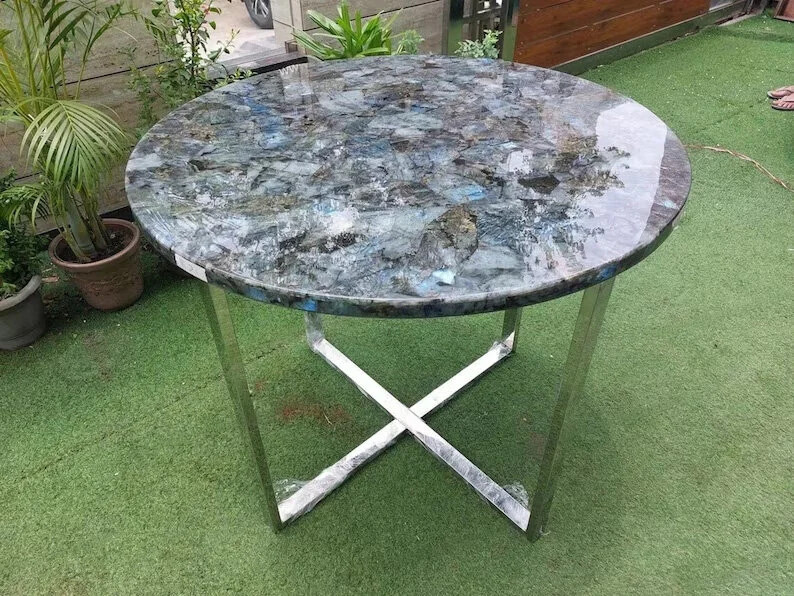 Labradorite Table, Patio Table, Gems Table,Geode Agate Table Diy ...