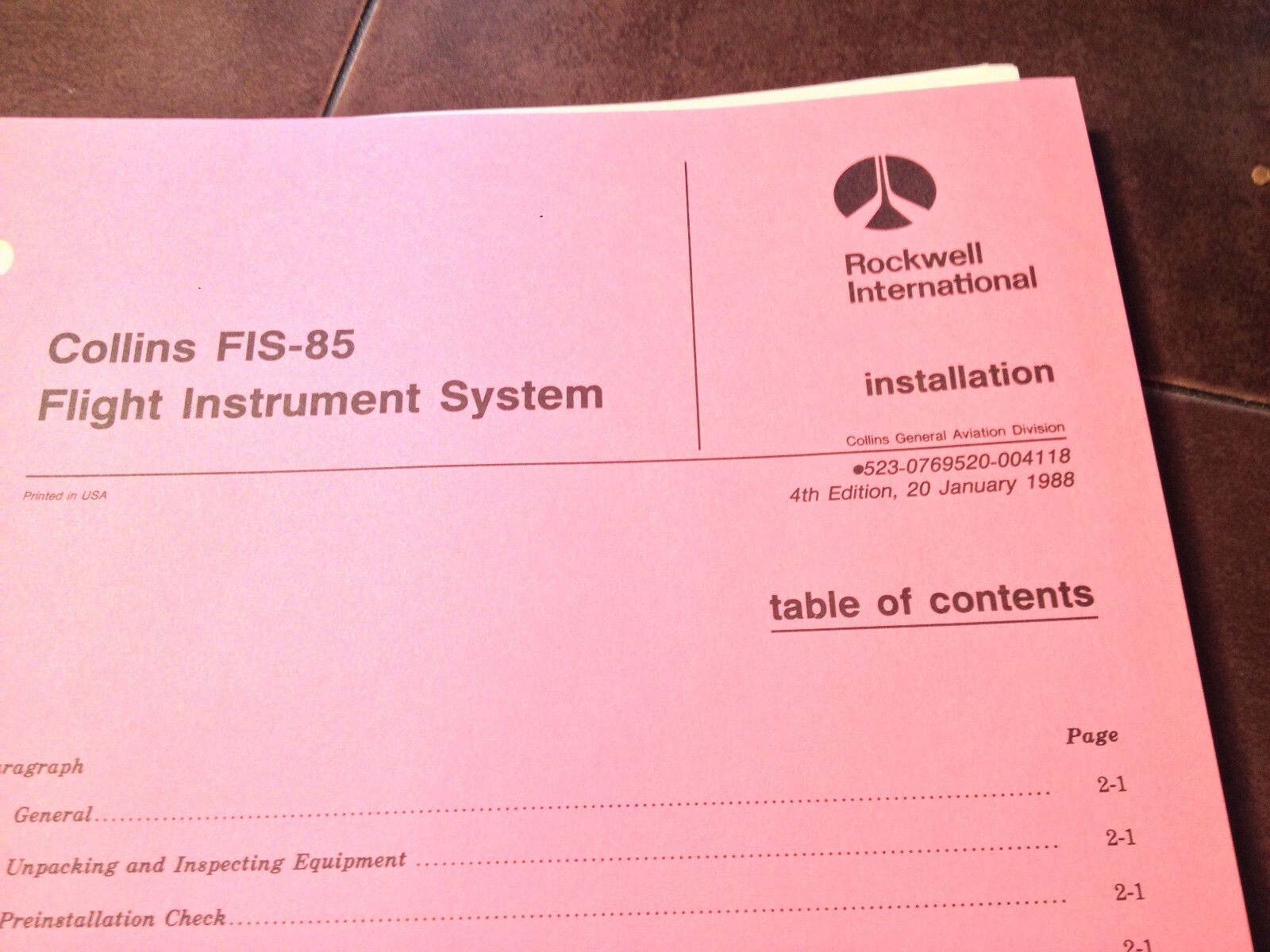 Collins FIS-85 Flight Instrument System Install Manual | eBay