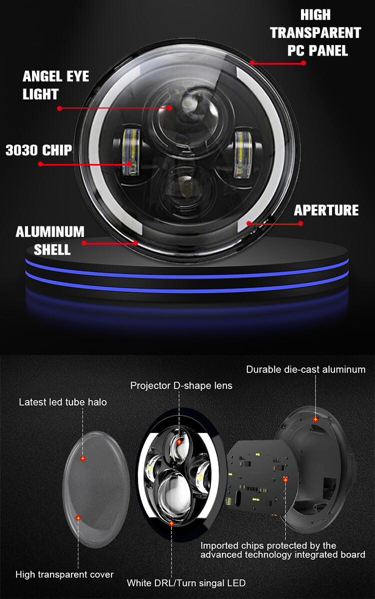 1970-1975 Plymouth Duster 340 Fit 7" Round LED Headlights Hi/Lo Beam ...