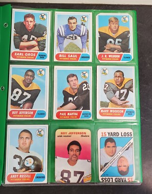 1968 Topps Pittsburgh Steelers Trading Cards | eBay