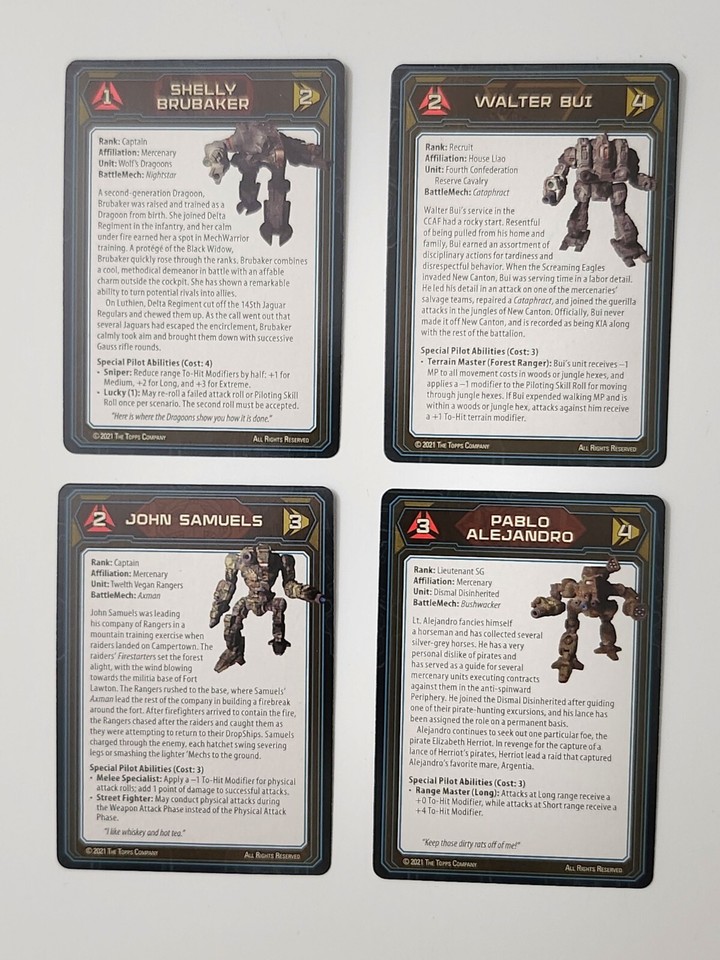 Battletech Inner Sphere Heavy Battle Lance Set Of 4 Painted By Pizzazz ...