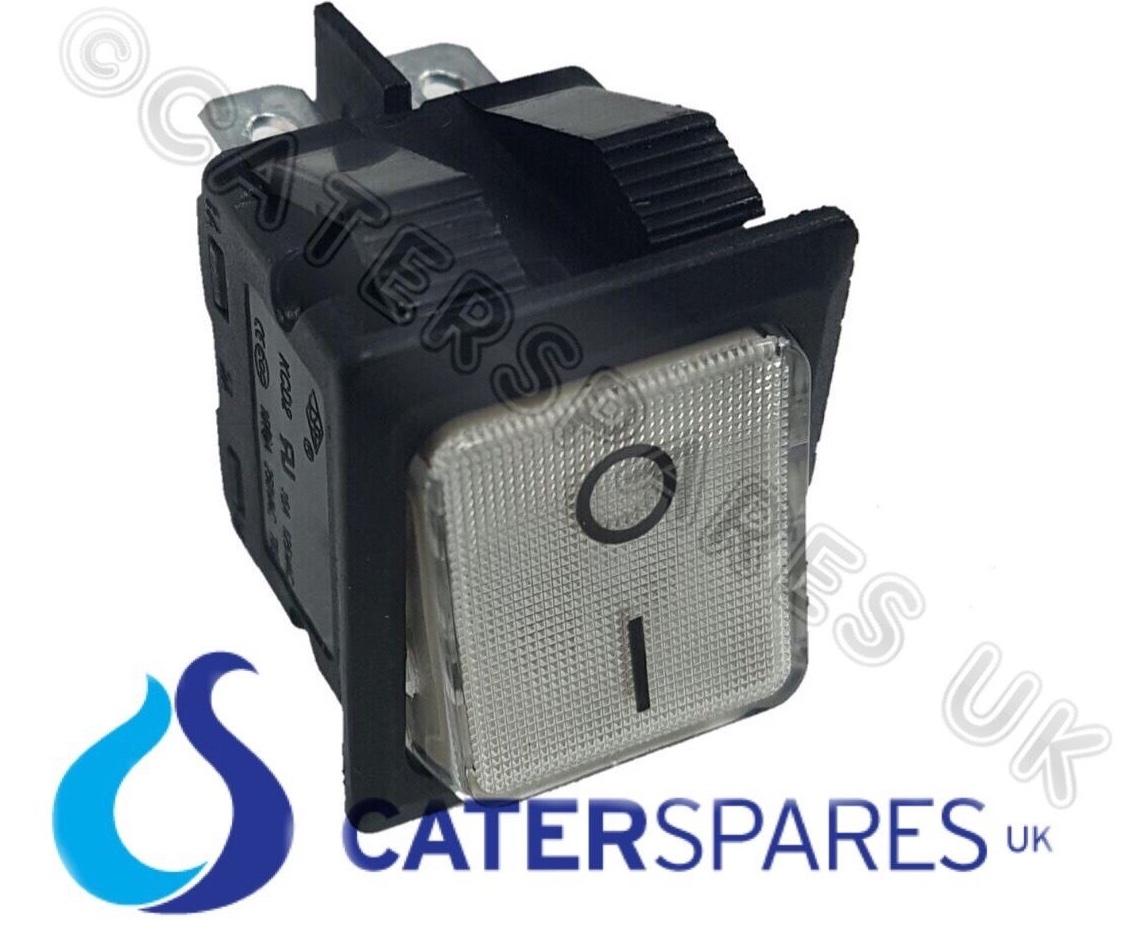 16A CLEAR WHITE ROCKER SWITCH POWER ON OFF DOUBLE POLE 4 PIN 22X31MM ...