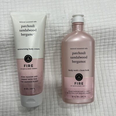 NEW 1 BATH & BODY WORKS AROMATHERAPY WOMEN FIRE BODY CREAM & BODY WASH ...