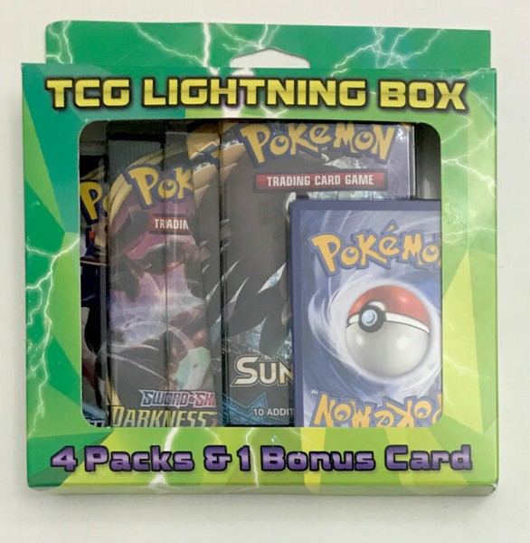 Konami Pokemon TCG Lightning Set Booster 3 Packs 1 Bonus Card Coin ...