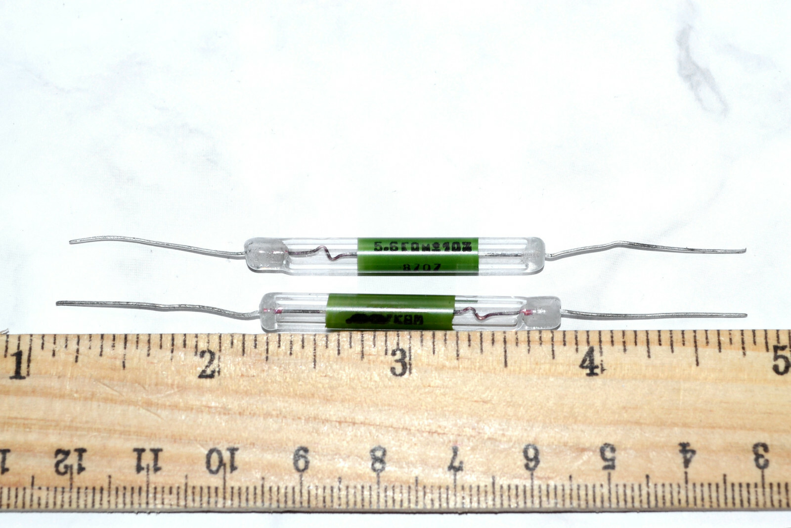 10x KVM Vacuum Glass Resistor 5.6Gohm 5.6G 100V 10% High Value Russia ...