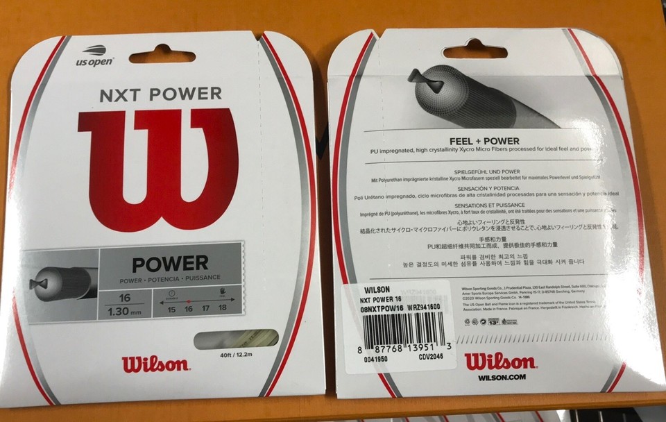 Wilson NXT POWER 16 1.30 Tennis String 40ft Natural Color WRZ941600 NEW ...