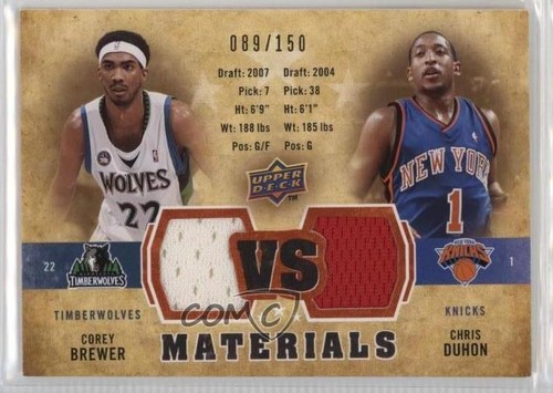 2009-10 Upper Deck VS Dual Materials Bronze /150 Corey Brewer Chris ...