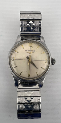 1942 LONGINES WW2 Era Watch, 12L Manual Movement, 2 Tone Dial, SS Case ...