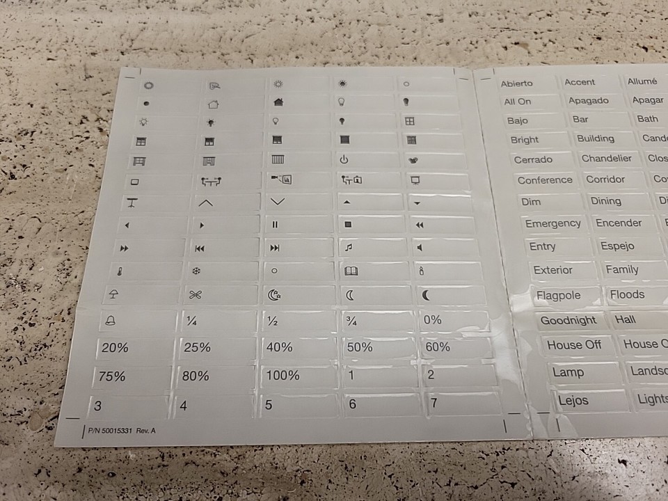 Lutron Engraving Label Sheet Brand New | eBay