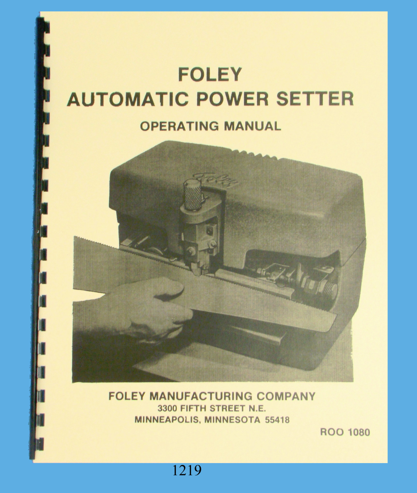 Foley Belsaw Model 35205 Automatic Power Setter Operator & Parts Manual ...