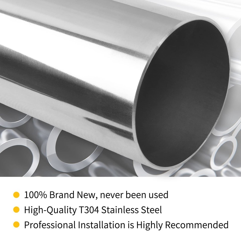 4" inch OD T304 Stainless STEEL 4 Foot long STRAIGHT EXHAUST PIPE 17 ...