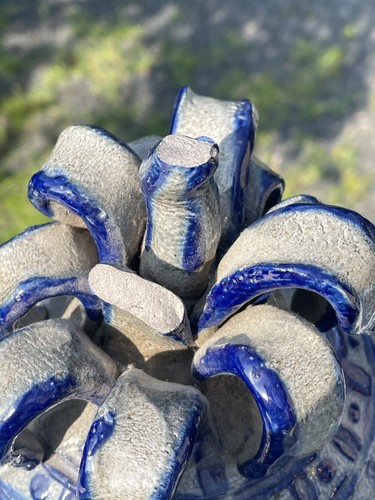 RARE Dave Eldreth Vintage Salt Glaze Grey Blue Stoneware Figural ...