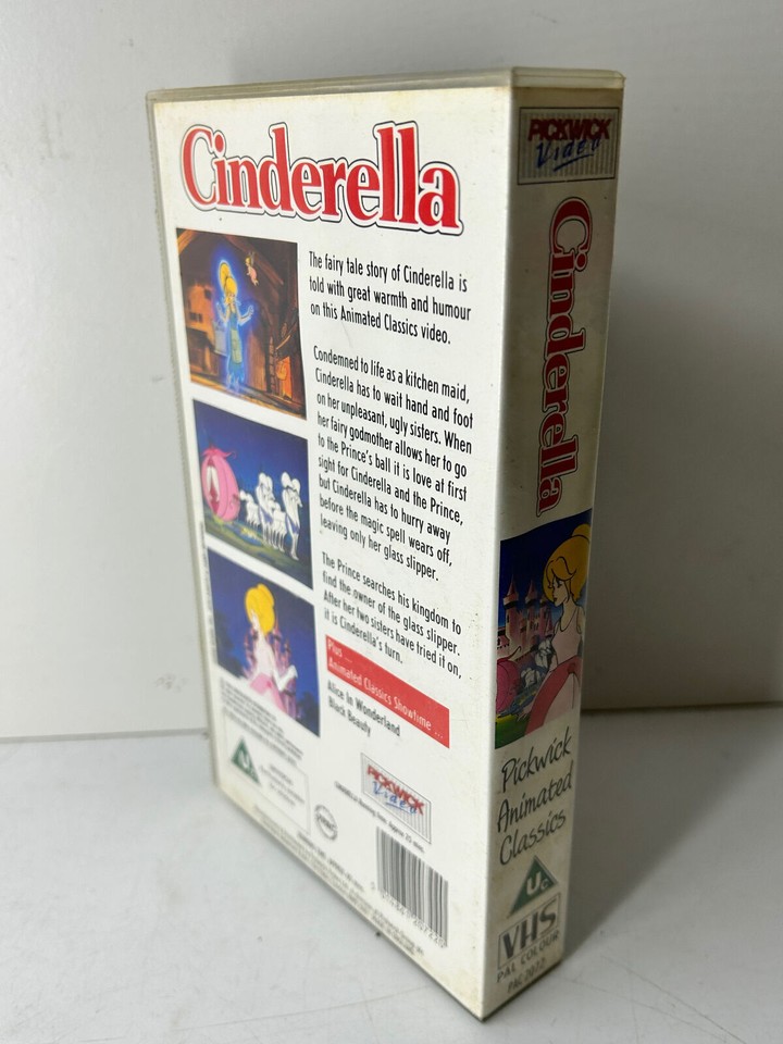 Pickwick Animated Classics - Cinderella On VHS Video Cassette Tape ...