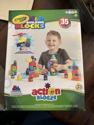 Crayola Building Blocks Toys Kids Work Action Set 35 Pieces | eBay