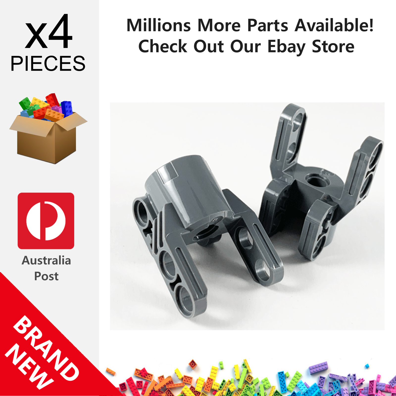 4x Genuine LEGO™ Dark Grey Technic Axle Shaft and Pin 61904 65767 ...