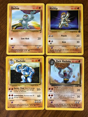 Pokémon Card Lot Dark Machoke Team Rocket 40/82, Machoke 34/102, & 2x ...