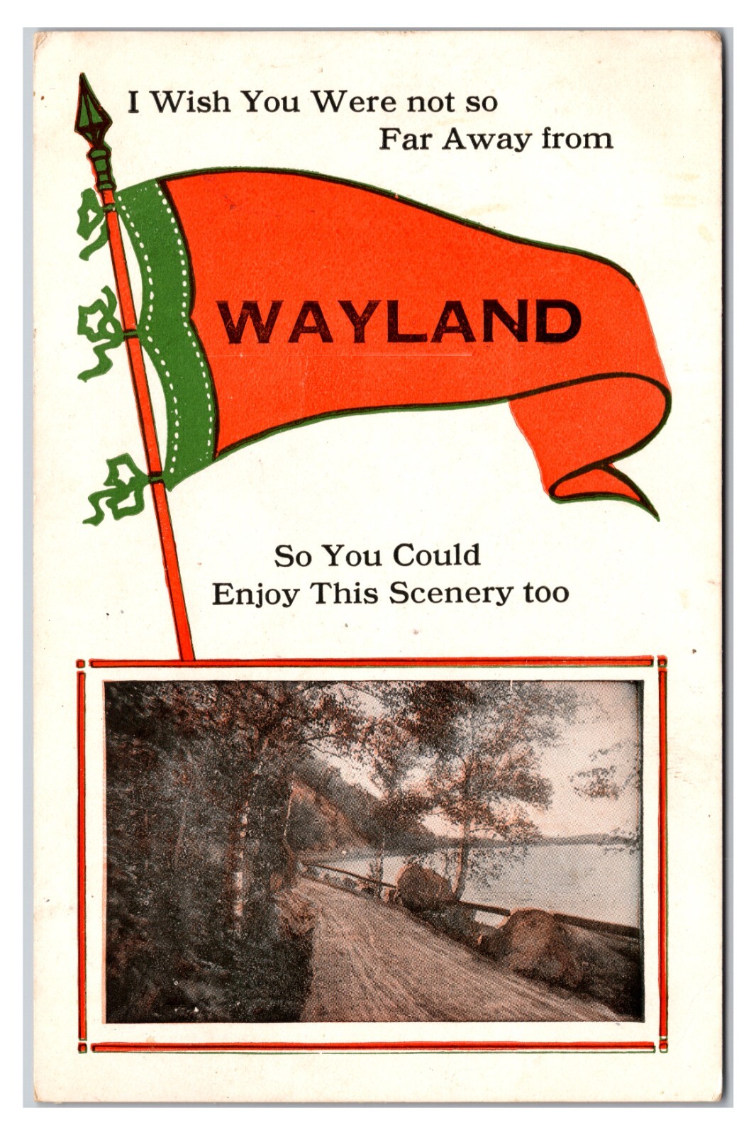 1910s - I Wish You Were Not So Far Away Form Wayland Ohio Postcard ...