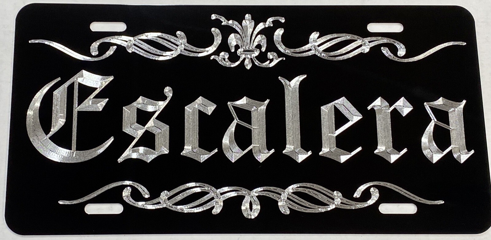 3D Engraved Custom Personalized Name Fancy Diamond Etched License Plate ...