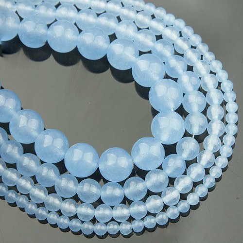 15" Strand Natural Light Blue Jade Stone Gemstone Beads 4mm 6mm 8mm ...