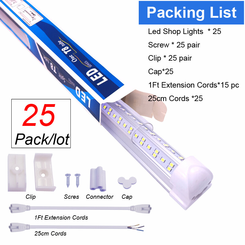 8Ft LED Shop Light 144W 4 Row 96 Inch Cooler Door Freezer LED Tube ...