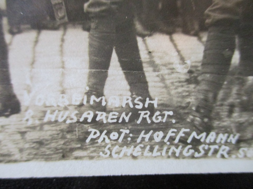 Postkarte München Revolution 1919 Freikorps Parade Soldaten Husaren ...