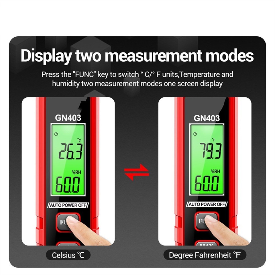 Temperature and Humidity Sensor with High Definition Display for Easy ...