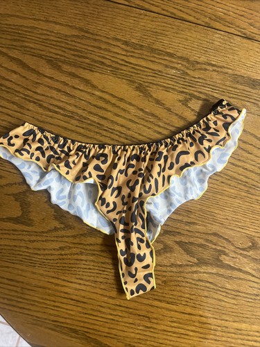 shein leopard tanga animal print Thong String Panties panty NWT ruffle ...